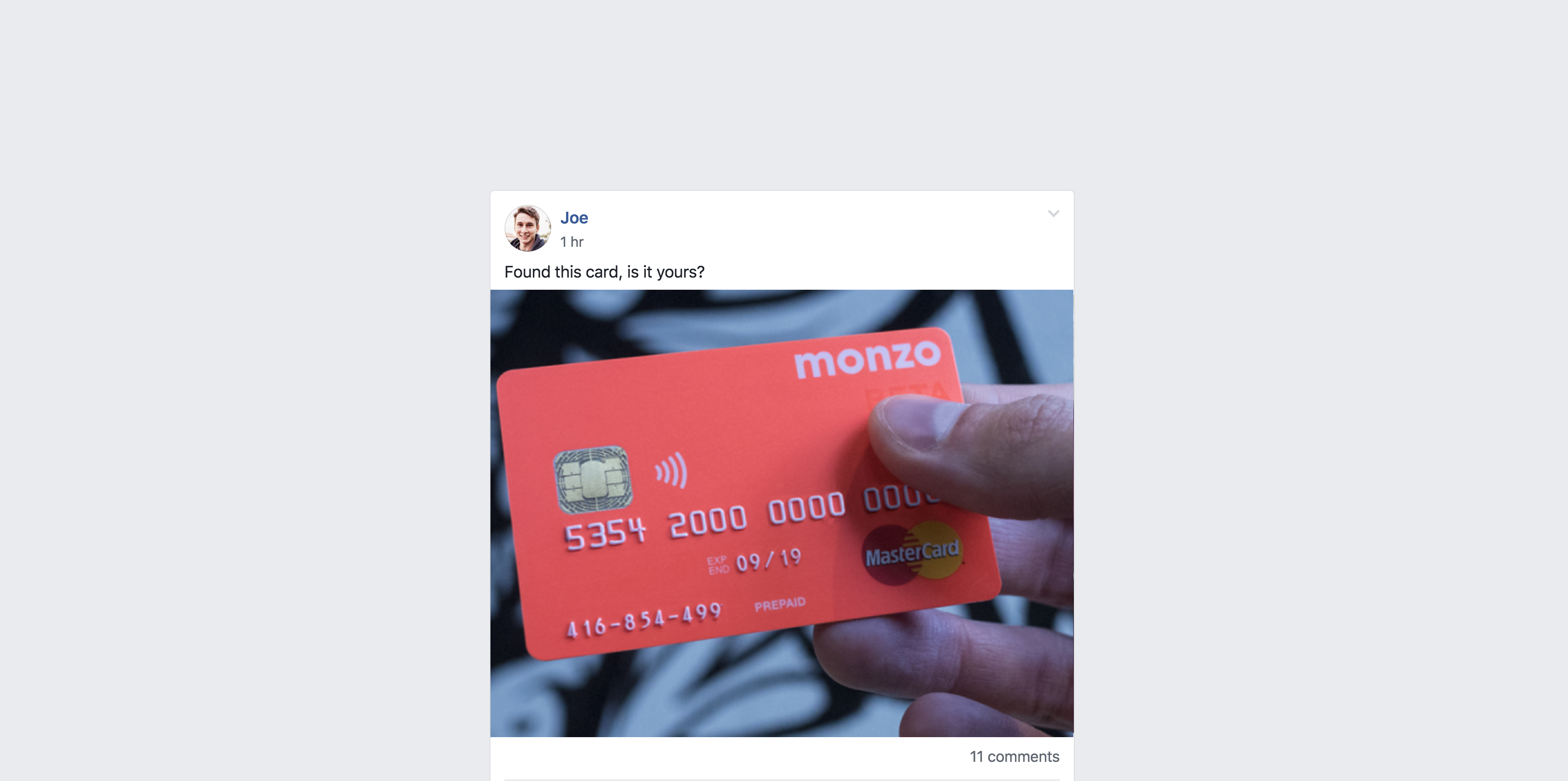 You found a bank card? Don`t post it on facebook!